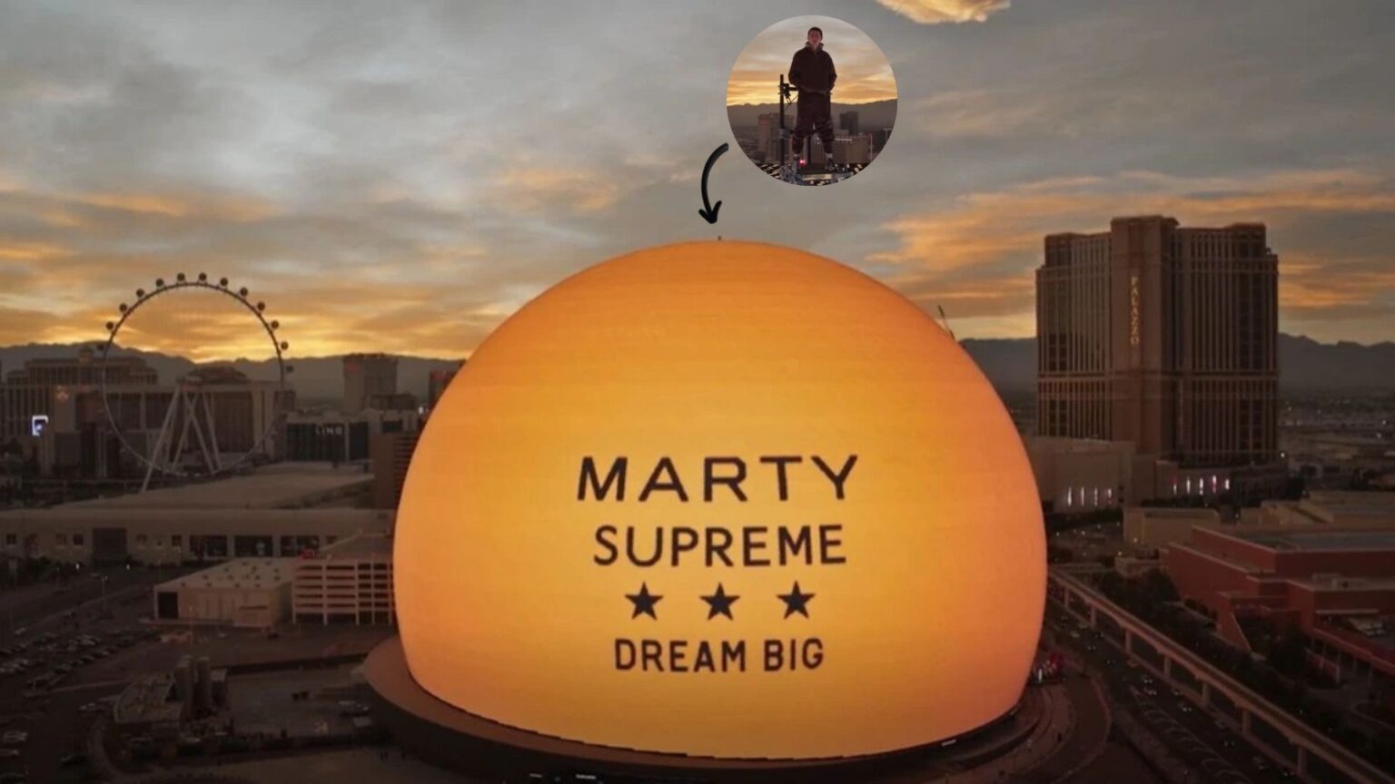 Timothée Chalamet Makes History Atop Las Vegas Sphere to Promote Marty ...
